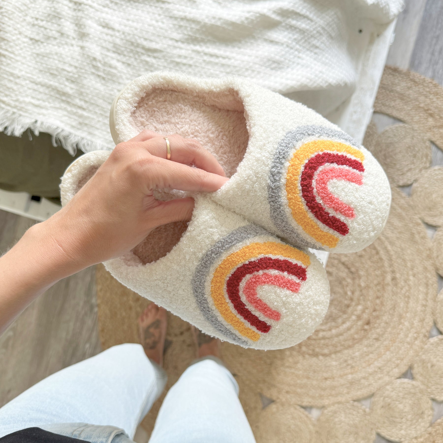 Emma Rainbow Plush House Slippers – Nordic Peace