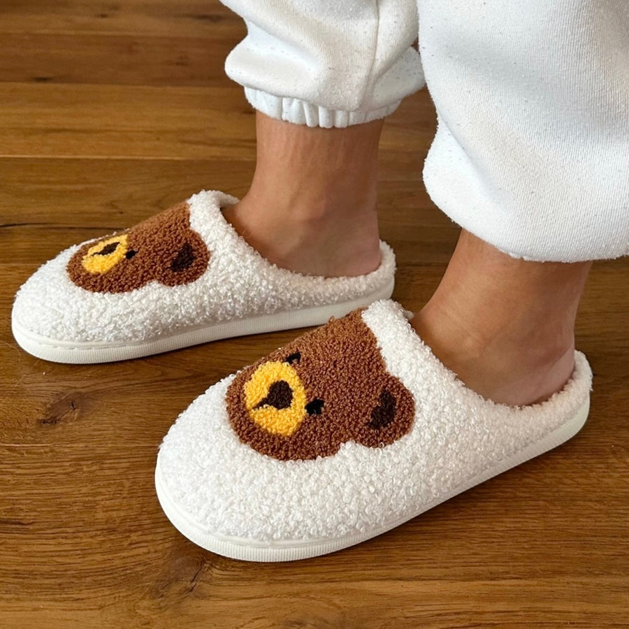 Snuggly Teddy Bear Slip-on Slippers