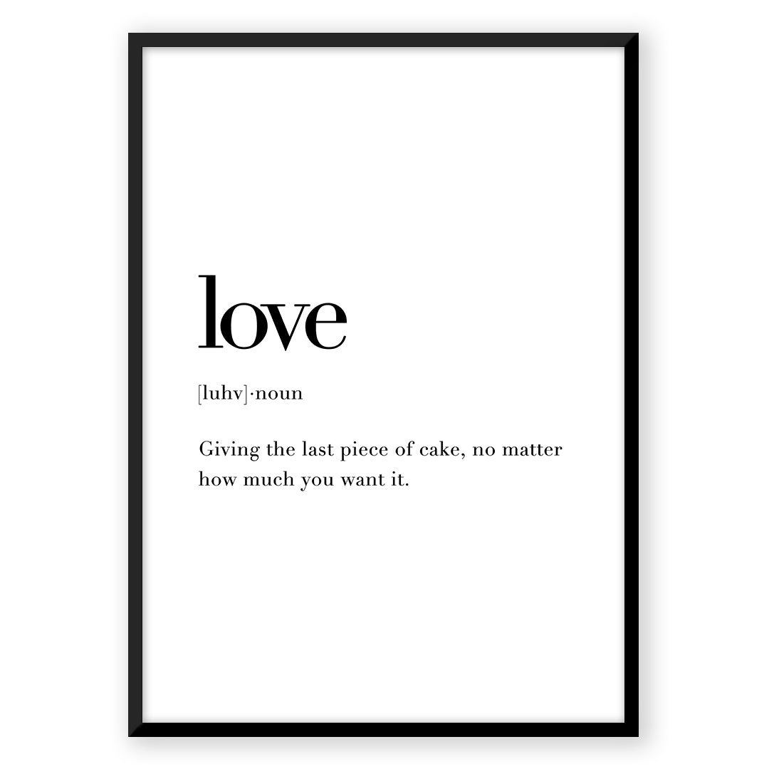 Love Definition Wall Art